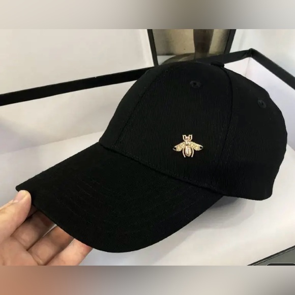 Accessories | Fashionable Bee Embroidery Baseball Cap Black | Poshmark